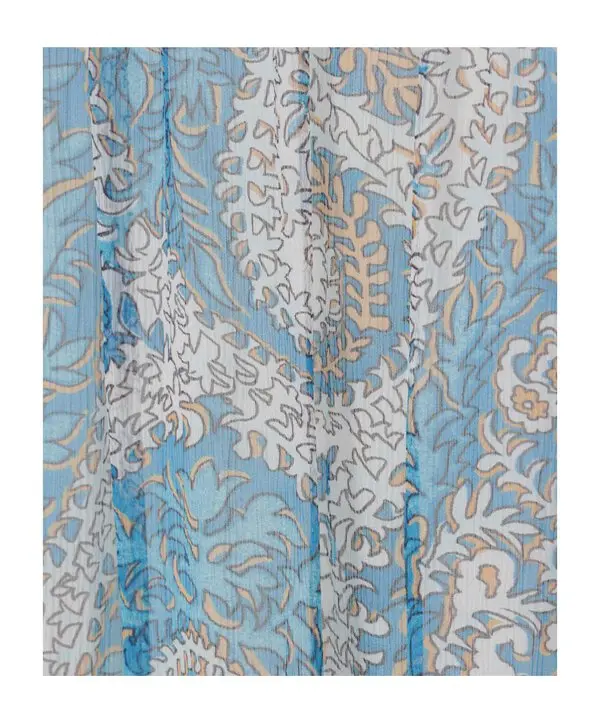 Etro Printed Silk Creponne Flounced Maxi Skirt - Light Blue / Multi