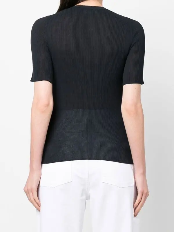 P.a.r.o.s.h Short Sleeve Ribbed Knit Top