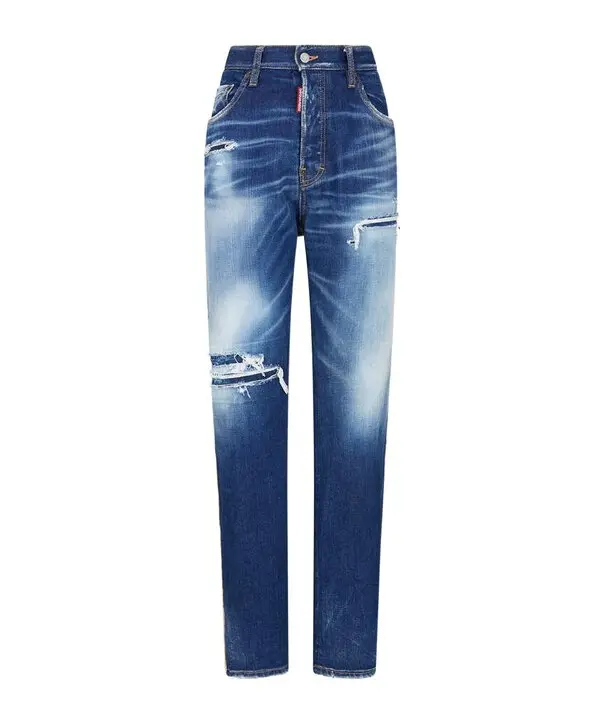 Dsquared2 Straight-leg Distressed Jeans - Blue