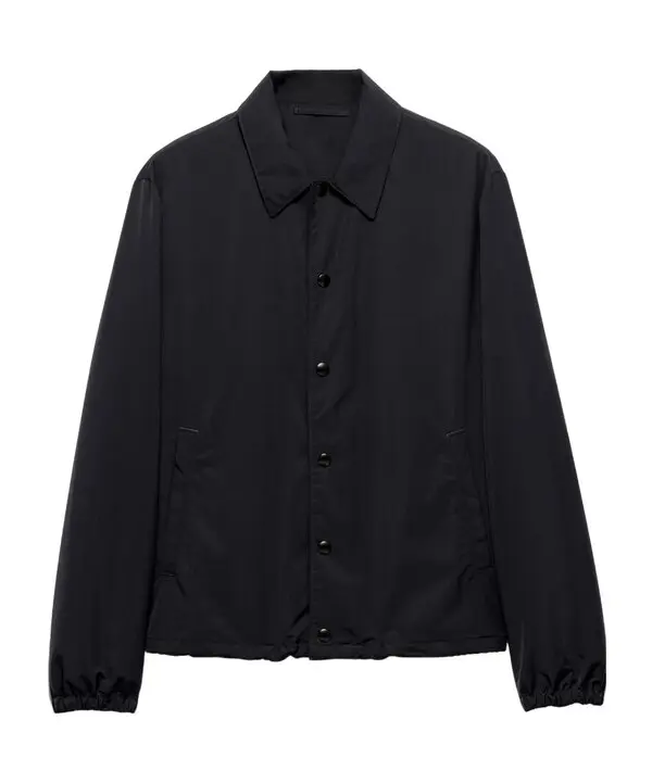 Prada Shirt Jacket With Drawstring Hem - Black