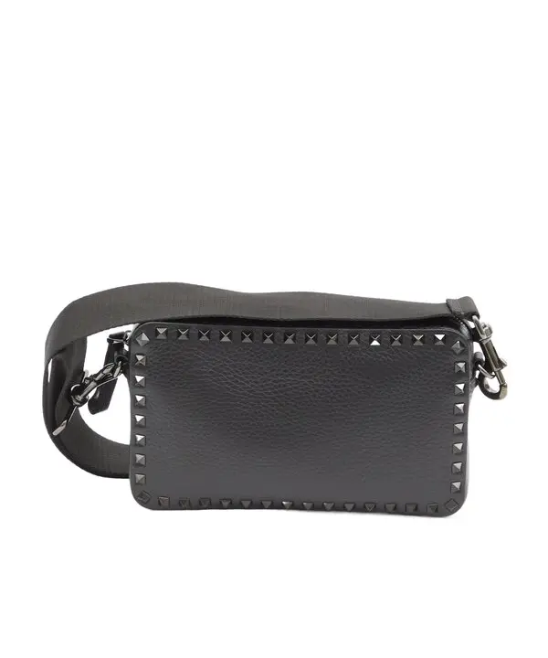 Valentino Garavani Rockstud Zip-up Messenger Bag - Black