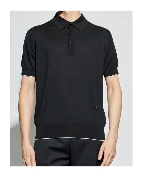 Balmain Logo Embroidered Polo Shirt