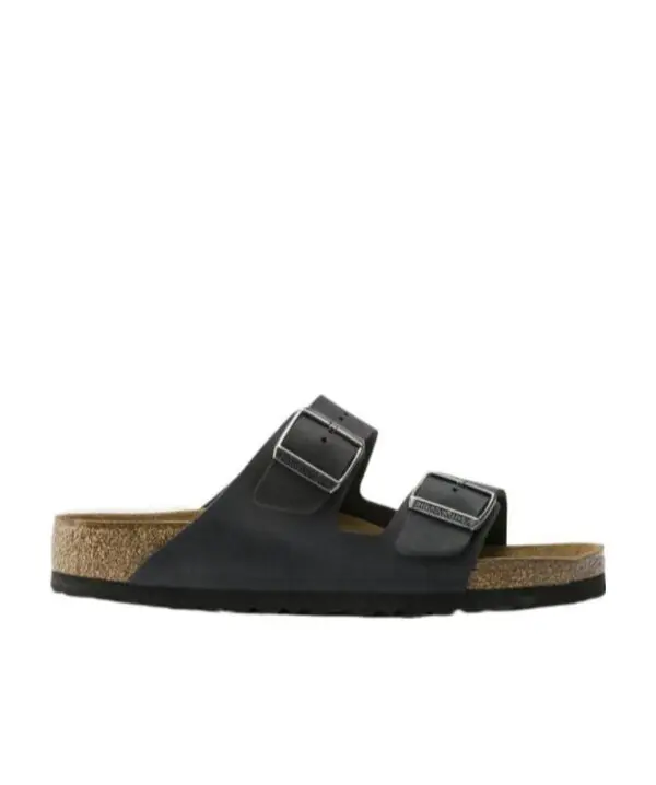 BIRKENSTOCK Logo Slippers - Black