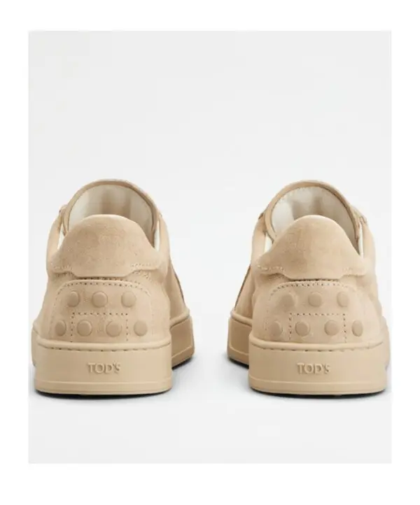 TOD'S Round Toe Lace-up Sneakers - Beige