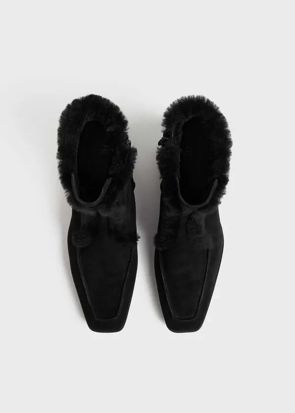 TOTEME Square Toe Ankle Boots With Side Zip