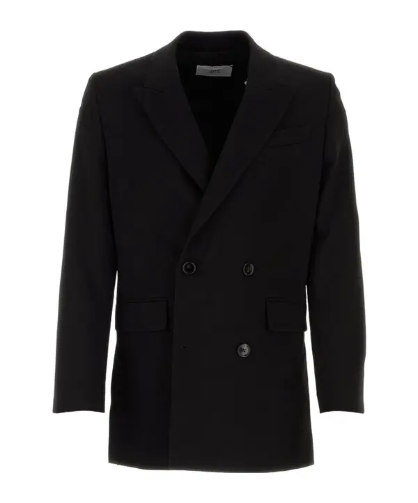 Ami Double Breasted Sleeved Blazer - Black