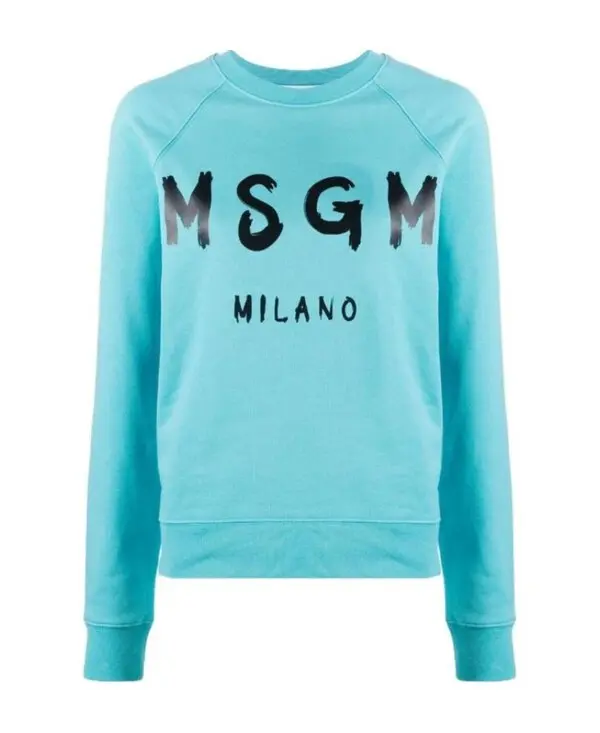 MSGM Logo Crewneck Sweatshirt - Blue