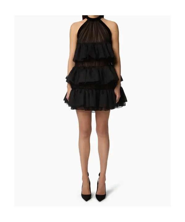 Nina Ricci Halterneck Tiered Mini Dress