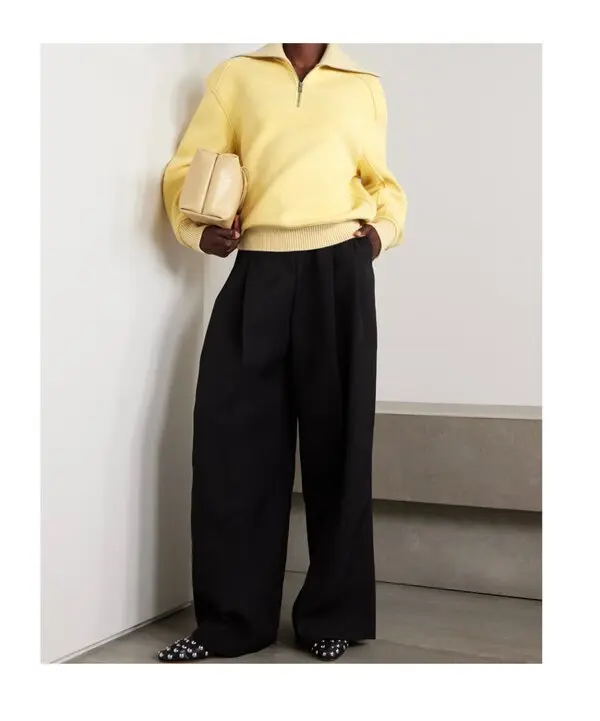 JIL SANDER Oversized Wool-blend Sweatshirt With Half-zip