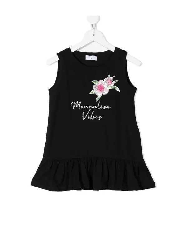 Monnalisa Rose Print Sleeveless Top