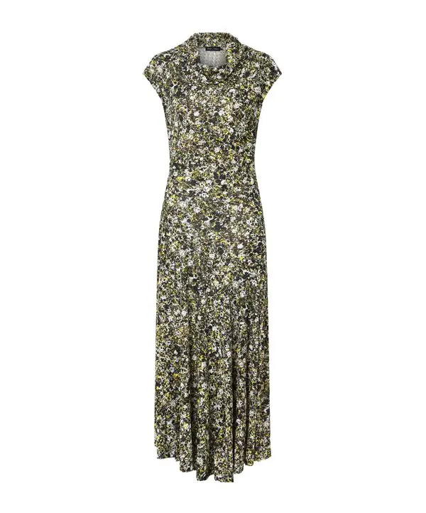 Proenza Schouler Tamara Asymmetric Draped Printed Jersey Maxi Dress - Green