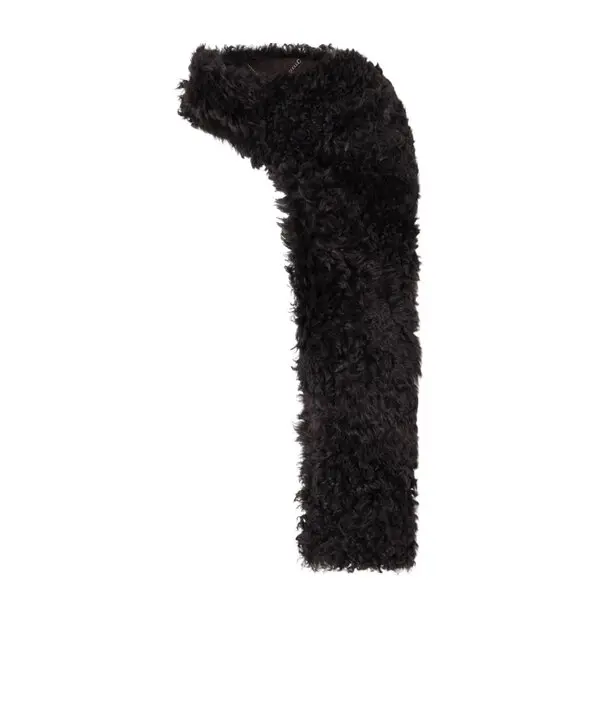 Nour Hammour Shearling Scarf - Dark Brown