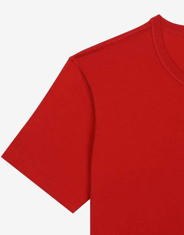 Dolce & Gabbana Dolce Gabbana Branded-tag Crewneck T-shirt - Red