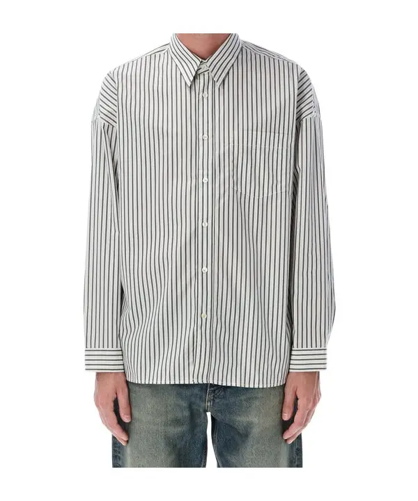 SUNFLOWER Long Sleeved Striped Shirt - White