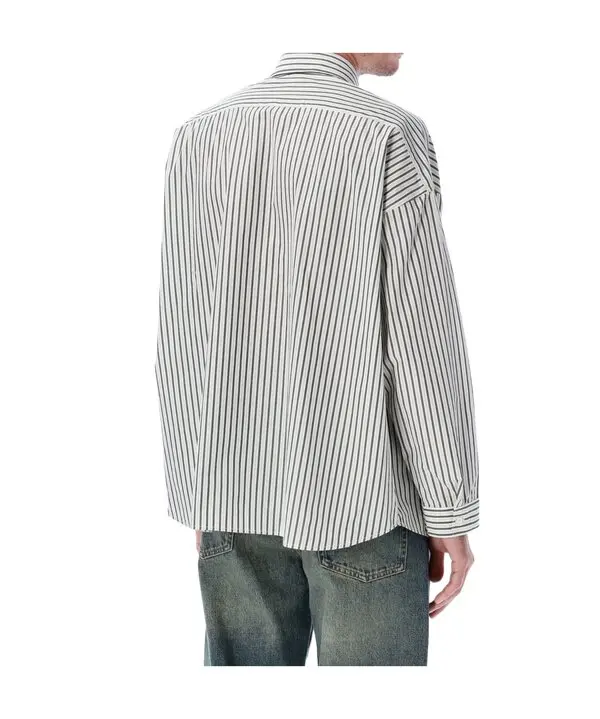 SUNFLOWER Long Sleeved Striped Shirt - White
