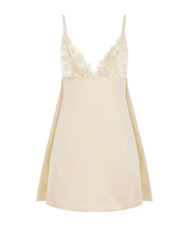 Elisabetta Franchi 3d Flowers Duchesse Satin Dress - Lemonade