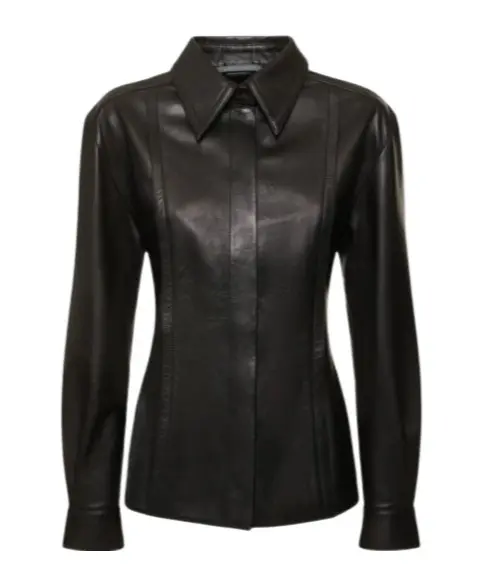 Alberta Ferretti Lapel Leather Shirt