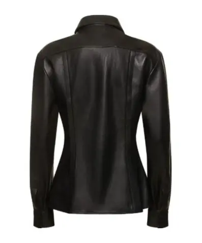 Alberta Ferretti Lapel Leather Shirt