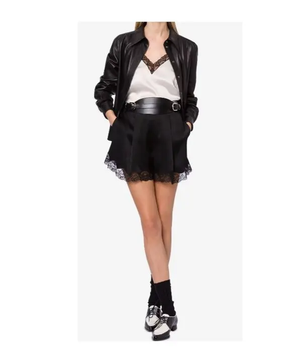 Alberta Ferretti Lapel Leather Shirt