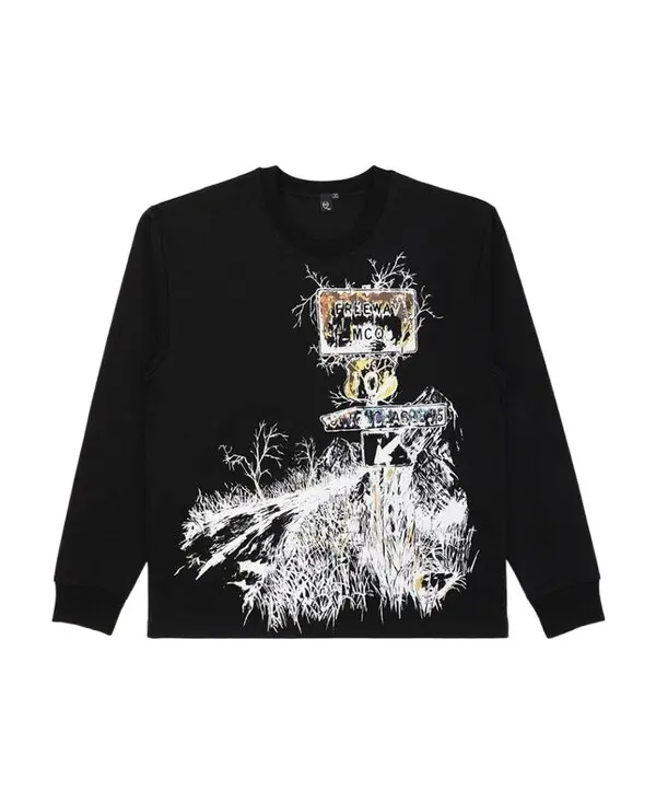 Alexander McQueen Graphic Print Crew Neck Sweater - Black