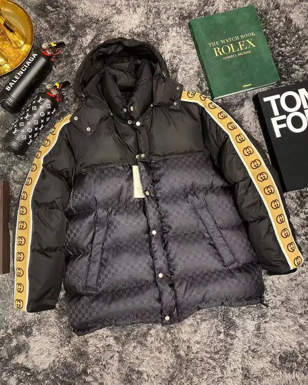 Gucci Monogram Pattern Padded Coat