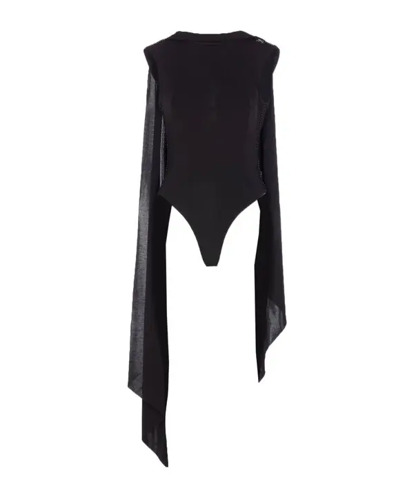 JEAN PAUL GAULTIER Sleeveless Bodysuit With Shawl Collar - Black