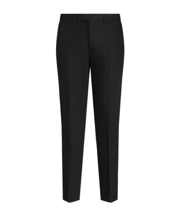 Etro Wool And Mohair Slim-fit Trousers - Black