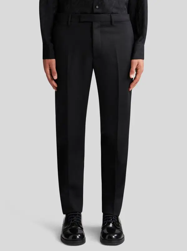 Etro Wool And Mohair Slim-fit Trousers - Black