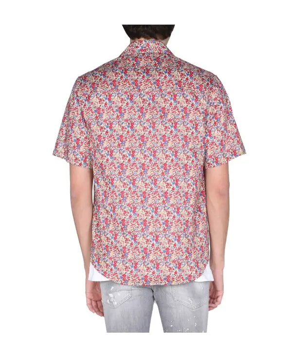 Dsquared2 Logo Floral Printed Bowling Shirt
