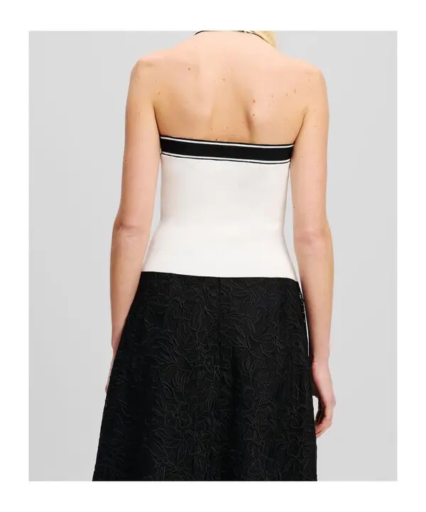 Karl Lagerfeld Logo-jacquard Halter Neck Top