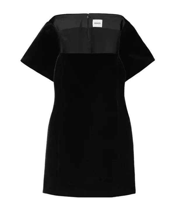 Khaite Benji Velvet Mini Dress - Black