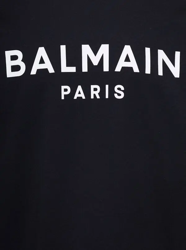 Balmain Logo Printed Crewneck T-shirt - Black