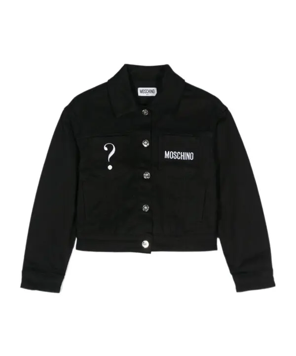 Moschino Embroidered Denim Jacket - Black