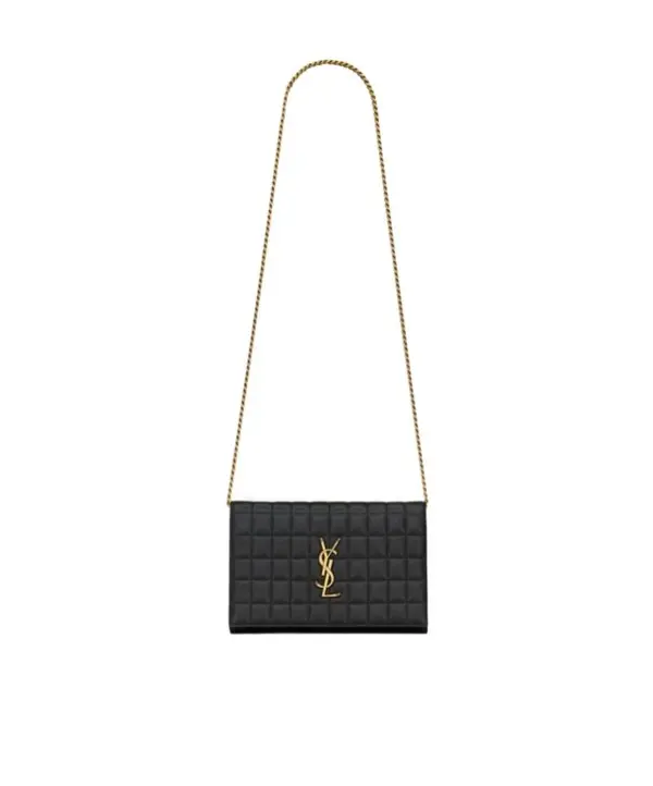 Saint Laurent Cassandre Matelassé Carre Crossbody Bag - Black