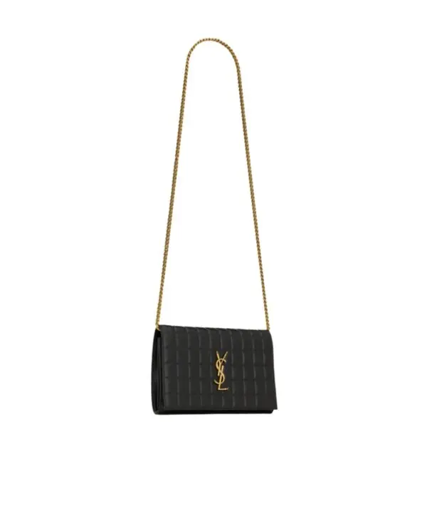 Saint Laurent Cassandre Matelassé Carre Crossbody Bag - Black
