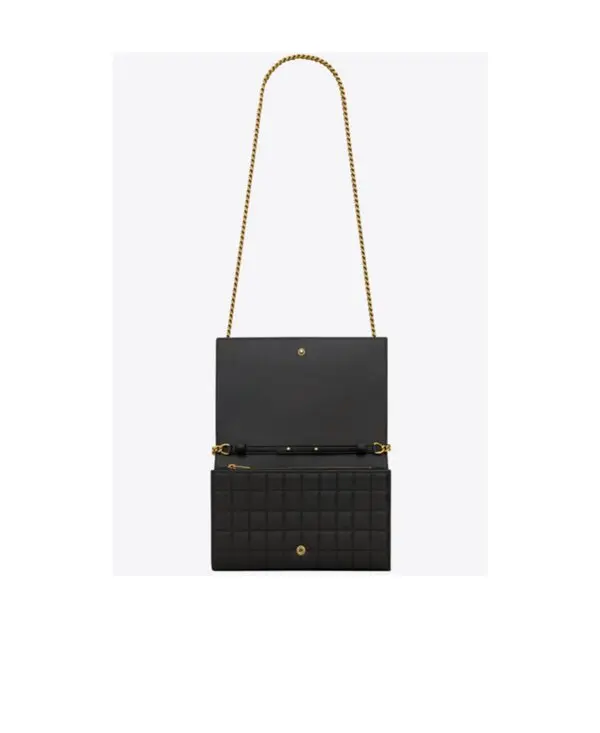 Saint Laurent Cassandre Matelassé Carre Crossbody Bag - Black