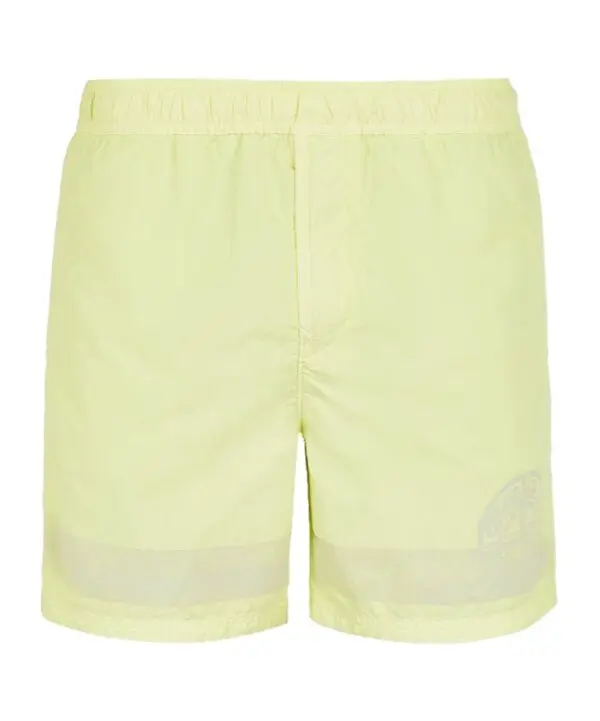 Stone Island Elastic Waist Shorts With Logo Embellishment - Lemon Yellow