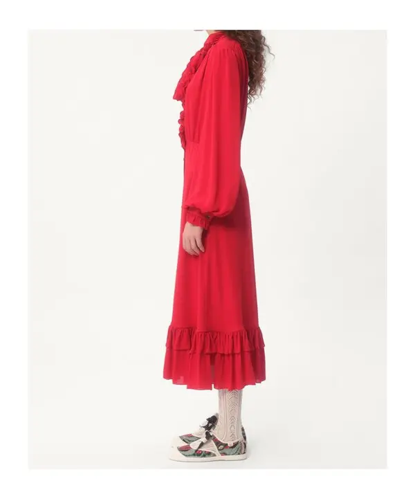 Valentino Garavani Ruffled Georgette Midi Dress