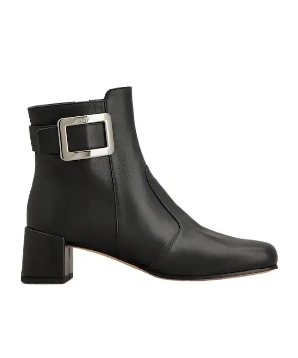 ROGER VIVIER Très Vivier Polly Buckle Ankle Boots - Black