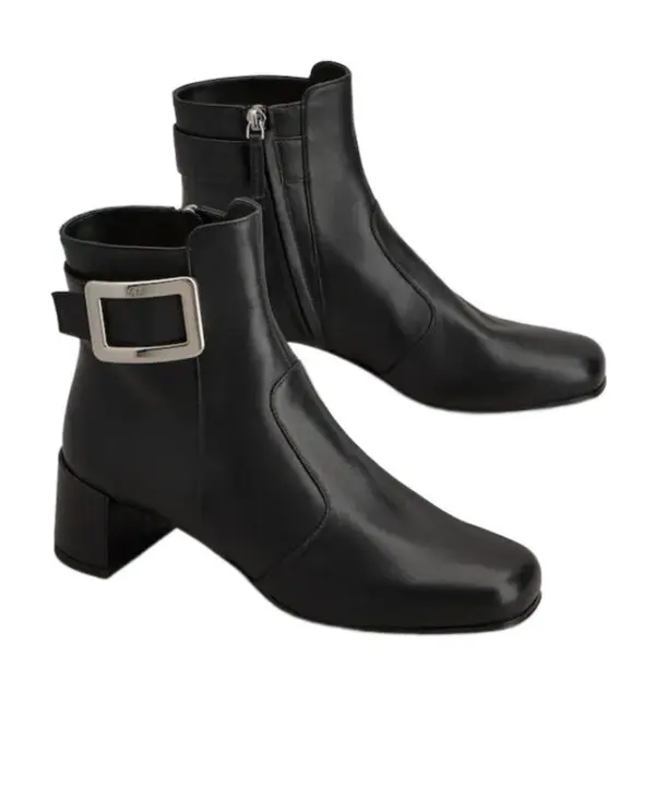 ROGER VIVIER Très Vivier Polly Buckle Ankle Boots - Black