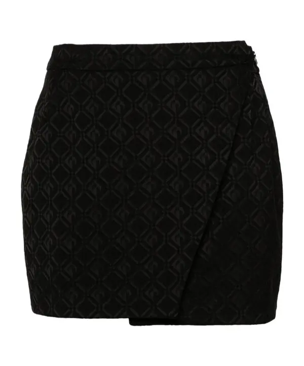 MARINE SERRE Moon Jacquard Wrap Mini Skirt - Black
