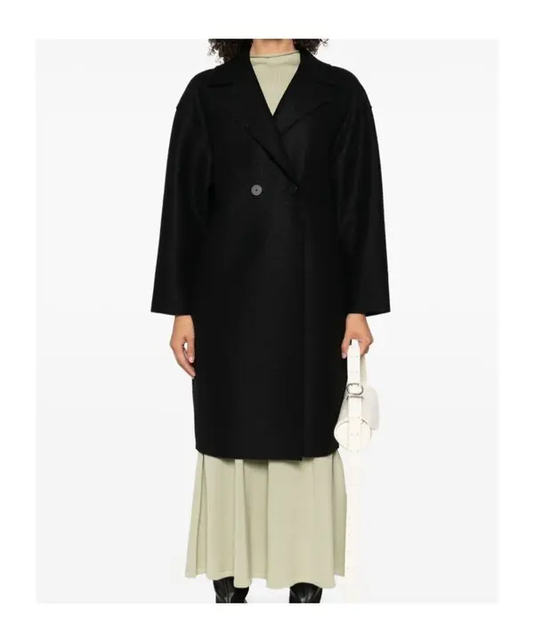 Harris Wharf London Drop Shoulder Coat - Black