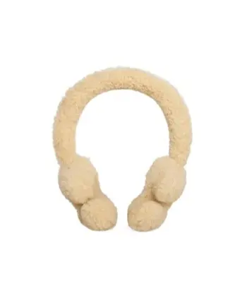 Celine Shearling Earmuffs - Nude