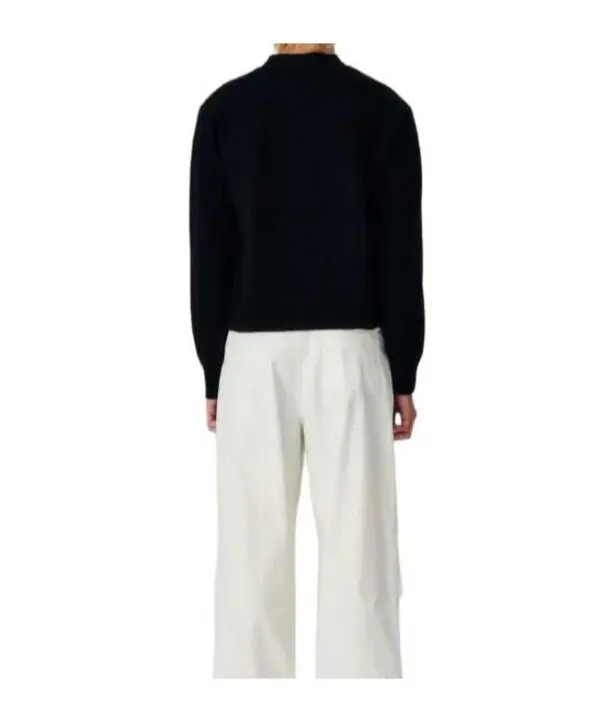 We11Done Long-sleeved V-neck Cardigan With Contrasting Logo - Black