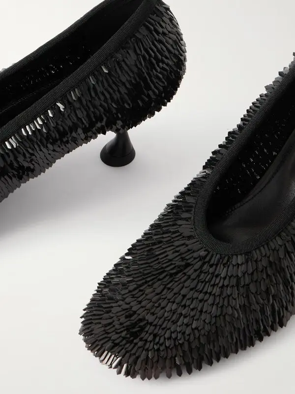 Proenza Schouler Sequined Mesh Pumps - Black