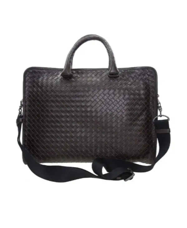 Bottega Veneta Intrecciato Leather Briefcase - Black