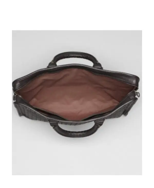 Bottega Veneta Intrecciato Leather Briefcase - Black