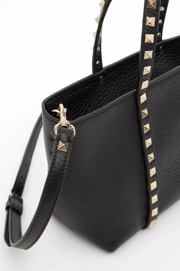 Valentino Garavani Rockstud Small Top Handle Bag - Black