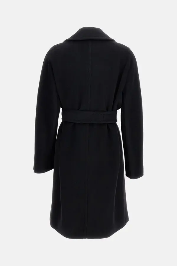 Max Mara Scire Belted Long-sleeved Coat - Black