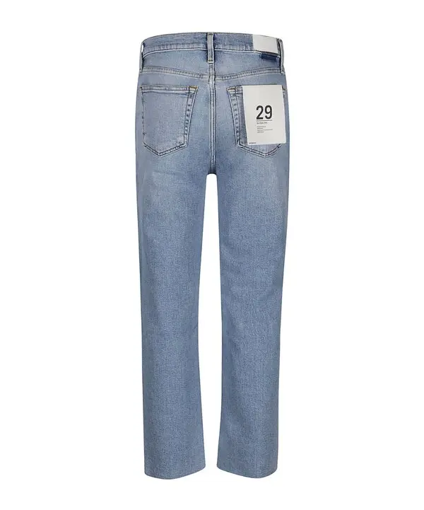 RE/DONE Straight Leg Cropped Jeans With Raw Edge Hem
